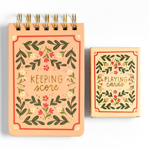 Floral Game Night Set of Playing Cards & Notebook – AllyOops Boutique